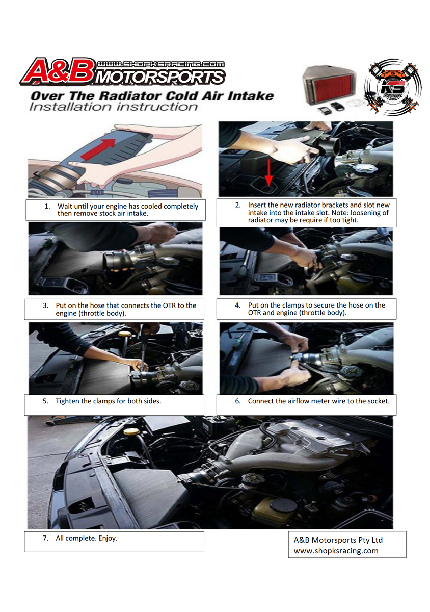 KS RACING Holden Commodore VE V6 OTR Intake Installation Guide 2022