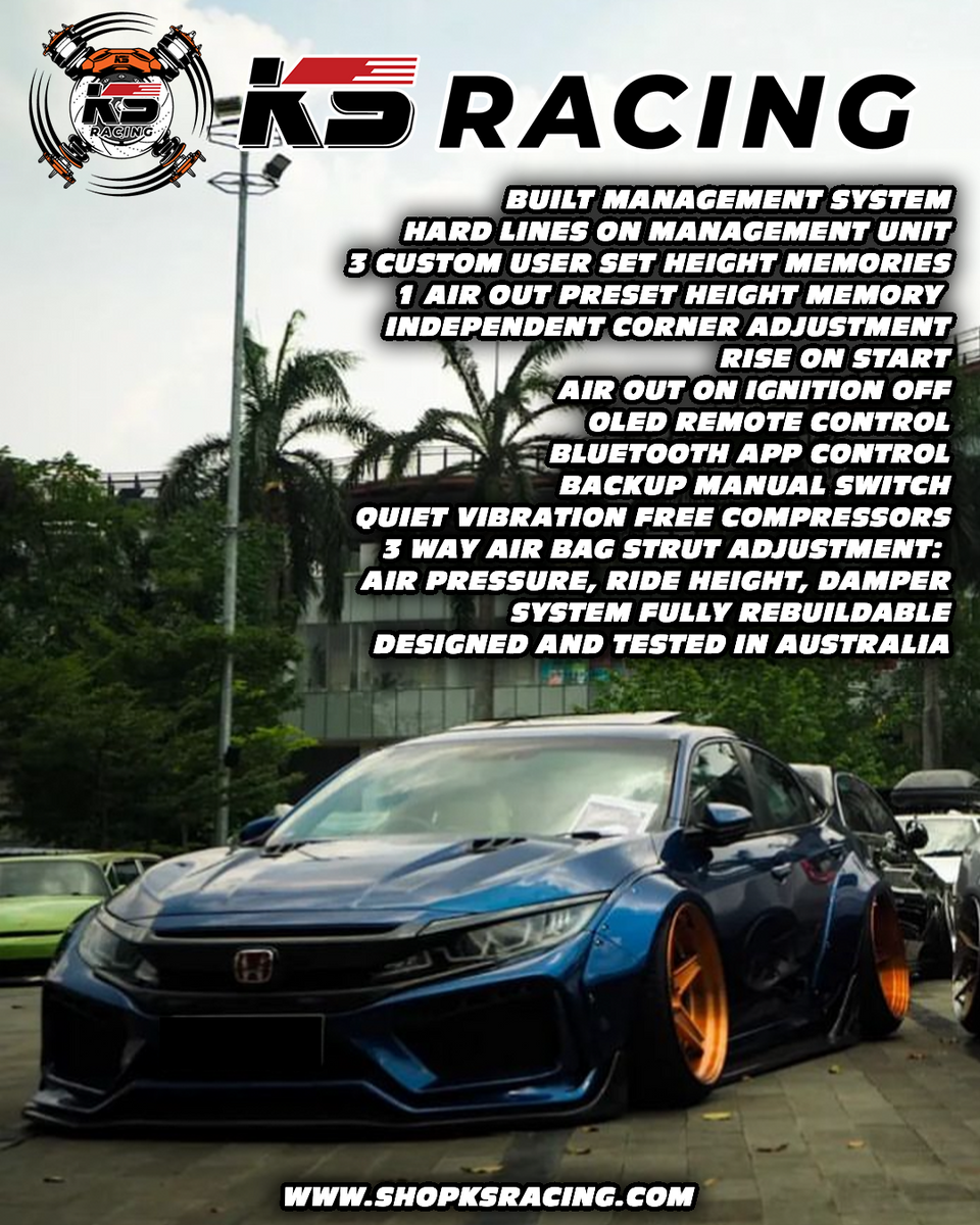 Honda Civic Si FD4 14-15 Premium Wireless Air Suspension Kit - KS RACI ...
